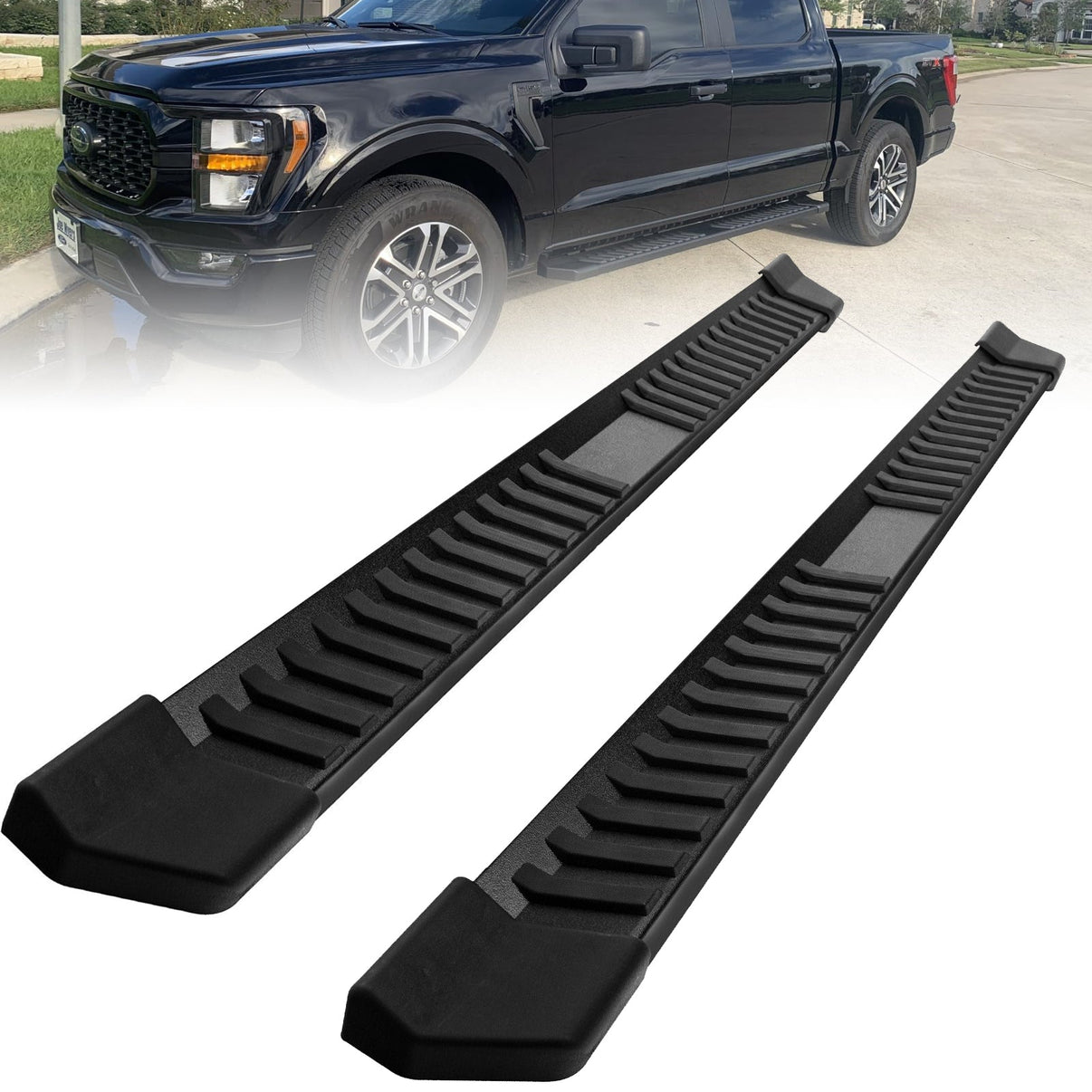 Running Boards for 15-24 Ford F150 Crew Cab Side Steps V6 Style ...